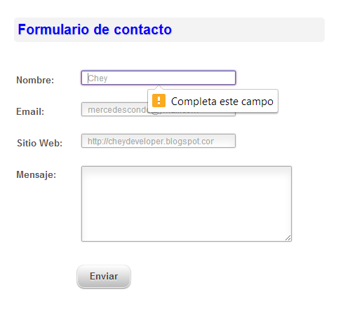Formulario de contacto con HTML5 y CSS3 (Con ejemplo) ~ Aplicaciones ...