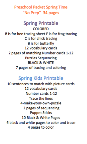 Springtime Bundle ~ Preschool Printables