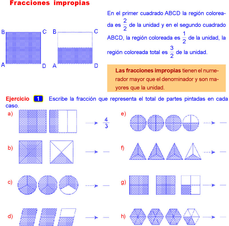 FRACCIONES IMPROPIAS - EJEMPLOS - Y QUÉ ES UNA FRACCION MIXTA