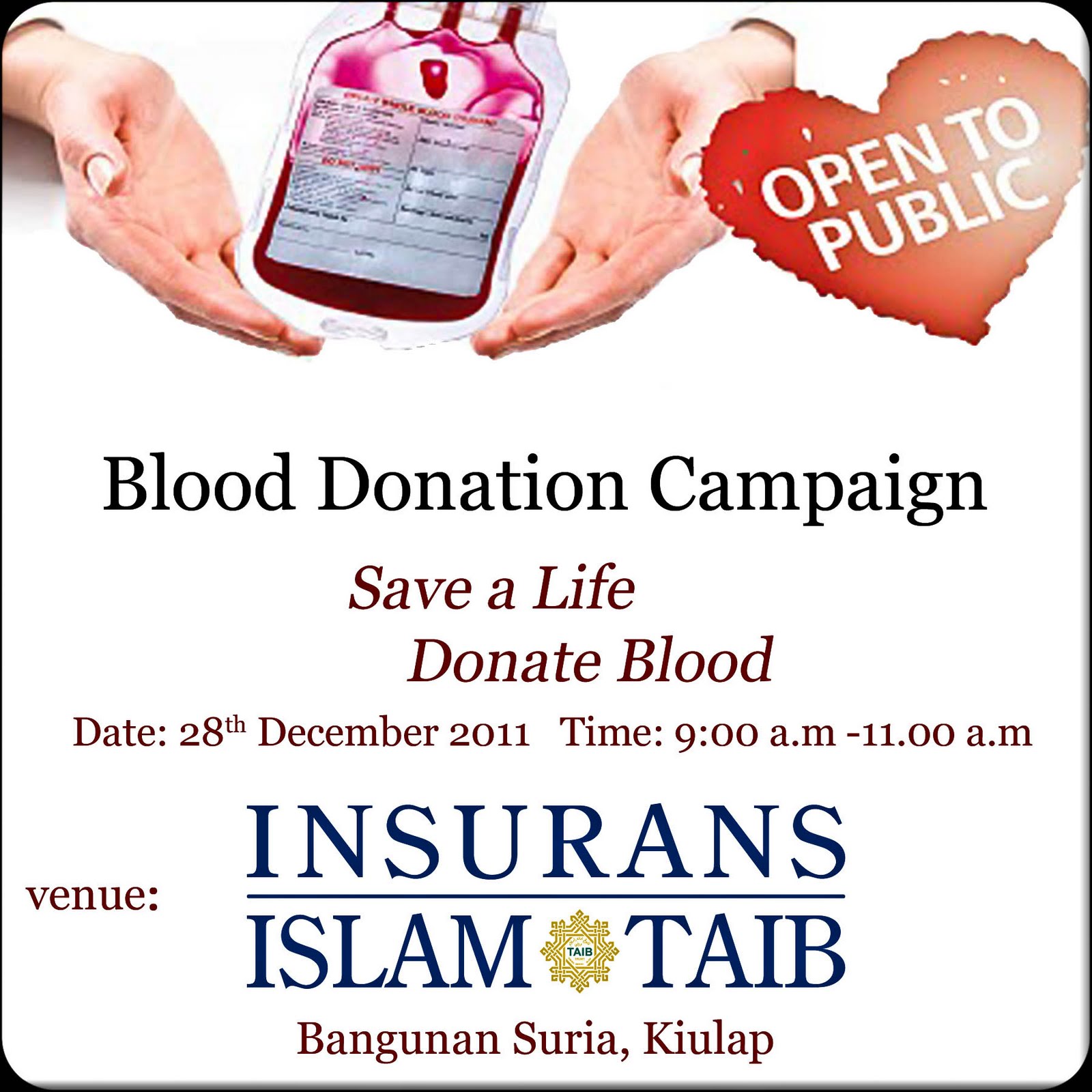 Blood Donation Campaign | Blog @ Insurans Islam TAIB