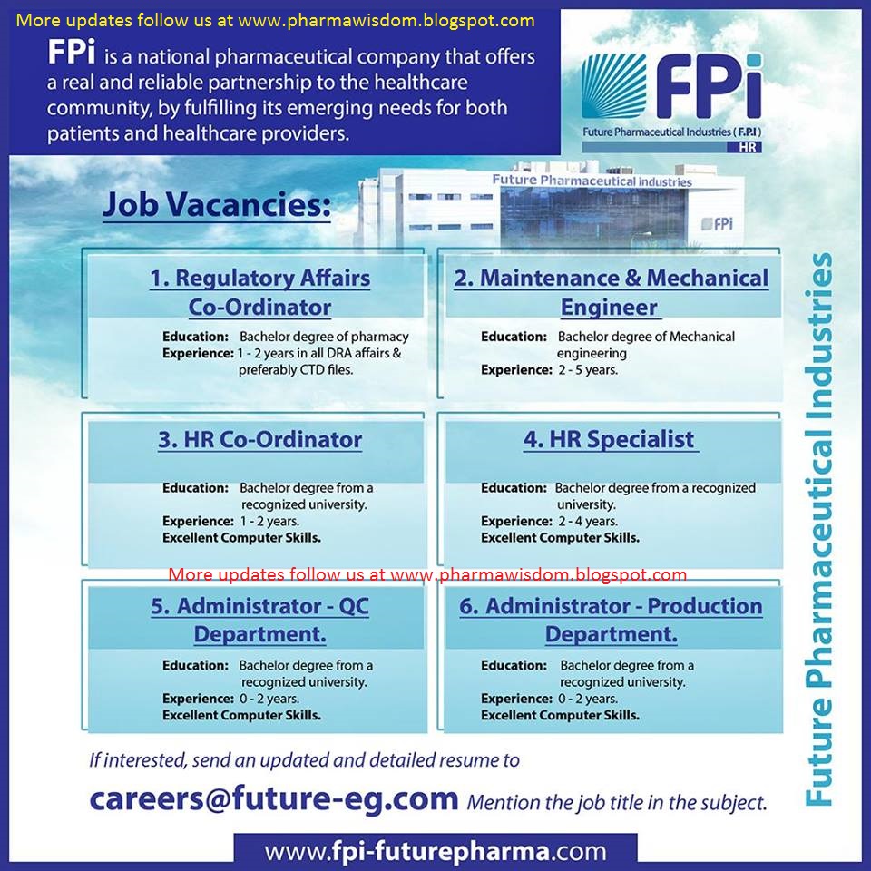 Multiple Vacancies for Q.C / Production / Regulatory Affairs ...