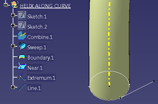 CATIA V5: Helix along curve