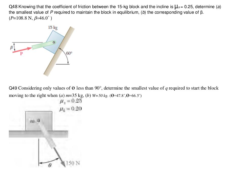 Friction: Questions with answers 2018 - Engineering Mechanics