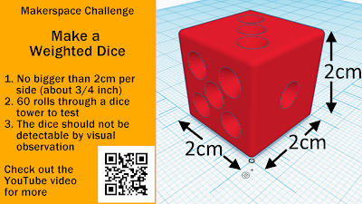 Makerspace Challenge Video - Weighted Dice - 3D Printing Professor