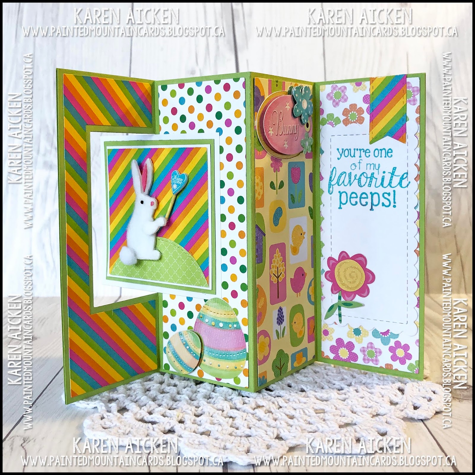 Painted Mountain Cards: Easter Bunny Lever Card