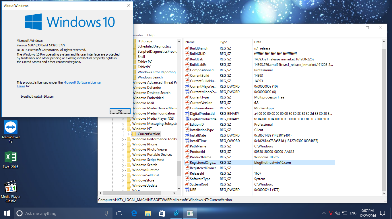 test: Chào 2017 - Bộ cài Windows 10 Pro Version 1607 OS Build 14393.577 ...