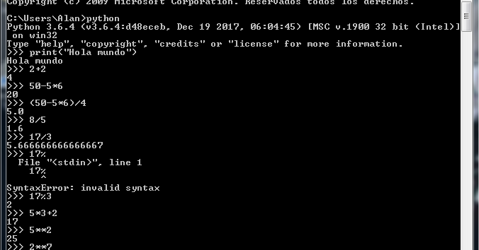 Alan: Práctica Python en CMD