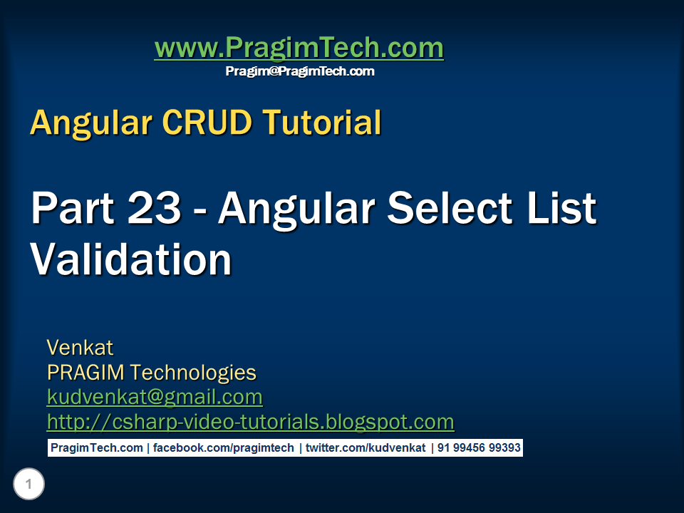 Sql server, .net and c# video tutorial: Angular select list validation ... Sql server, .net and c# video tutorial: Angular select list validation ...
