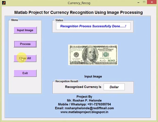 Matlab Project with Source Code Currency Recognition Using Image Processing ~ Low Price Projects