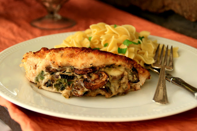 Cooking with Chopin, Living with Elmo: Mushroom-Stuffed Chicken Breasts
