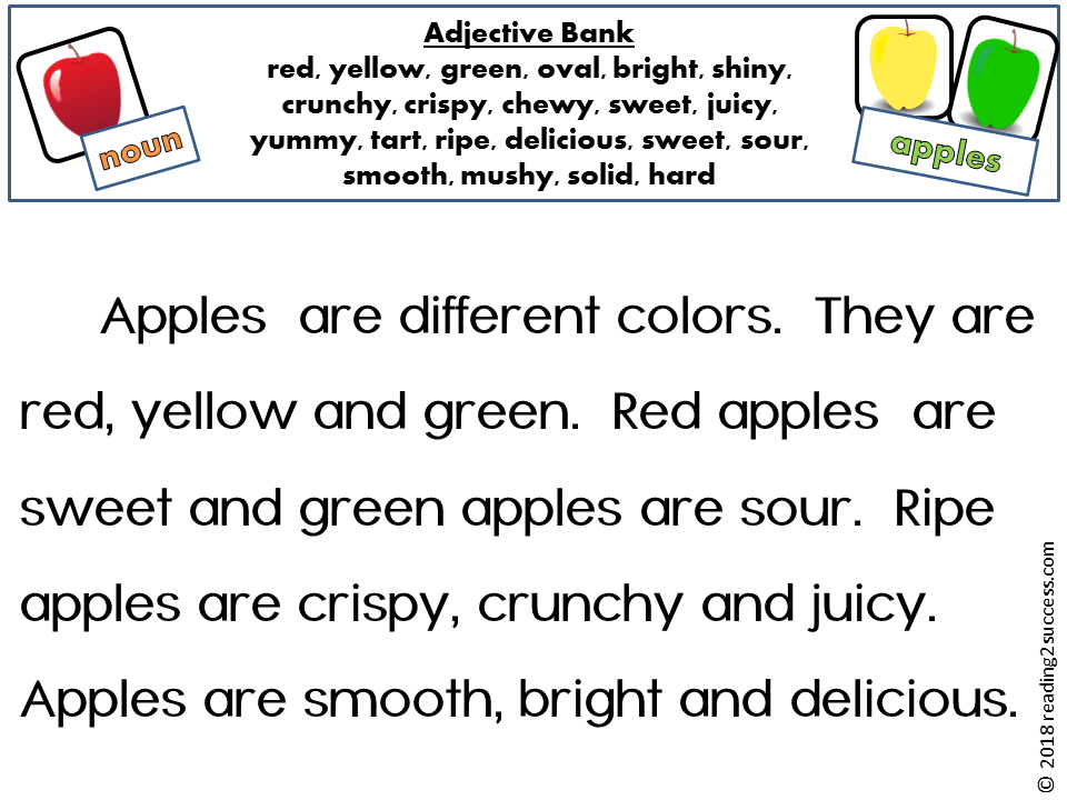 Reading2success: Main Idea, Adjectives, Verbs and the 5 Senses!