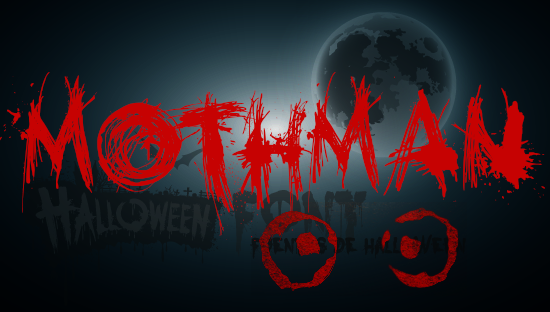 DK MOTHMAN -Halloween font El Hombre polilla | Vector Clipart