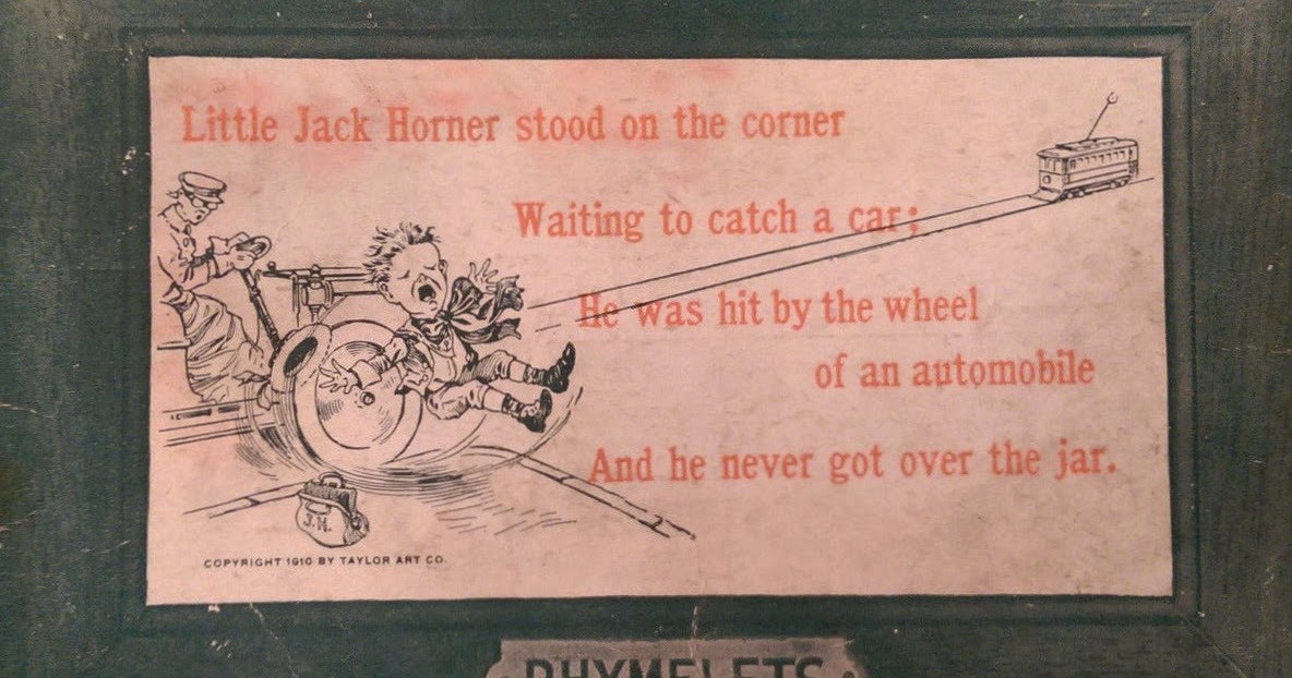 Nothing But Limericks: Little Jack Horner Limerick Postcard