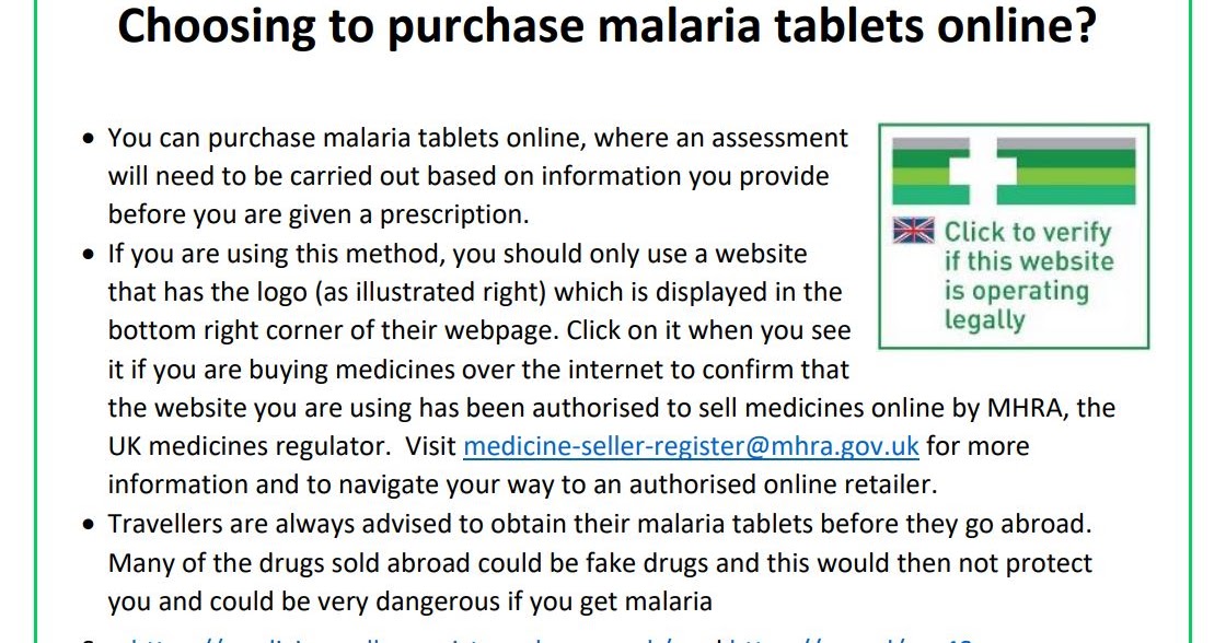 Jane Chiodini's Blog: Malaria Chemoprophylaxis leaflets