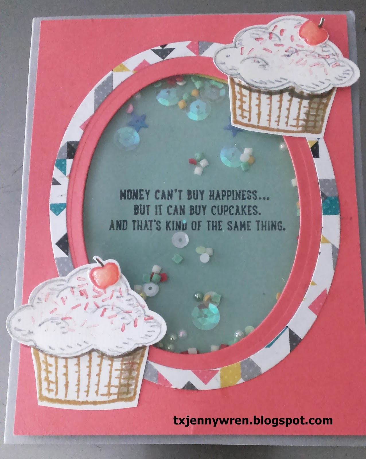 TX JENNYWREN'S NEST: SHAKER CARD WITH SPRINKLES OF LIFE