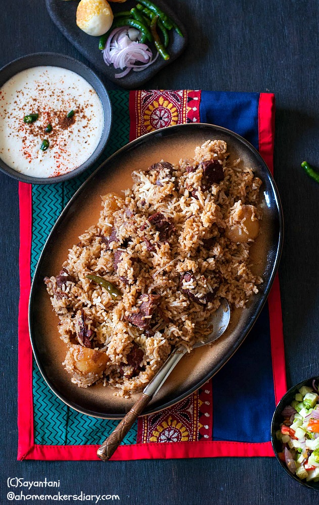 Bangladeshi Mutton Tehari (Spicy aromatic rice and goat meat medley ...