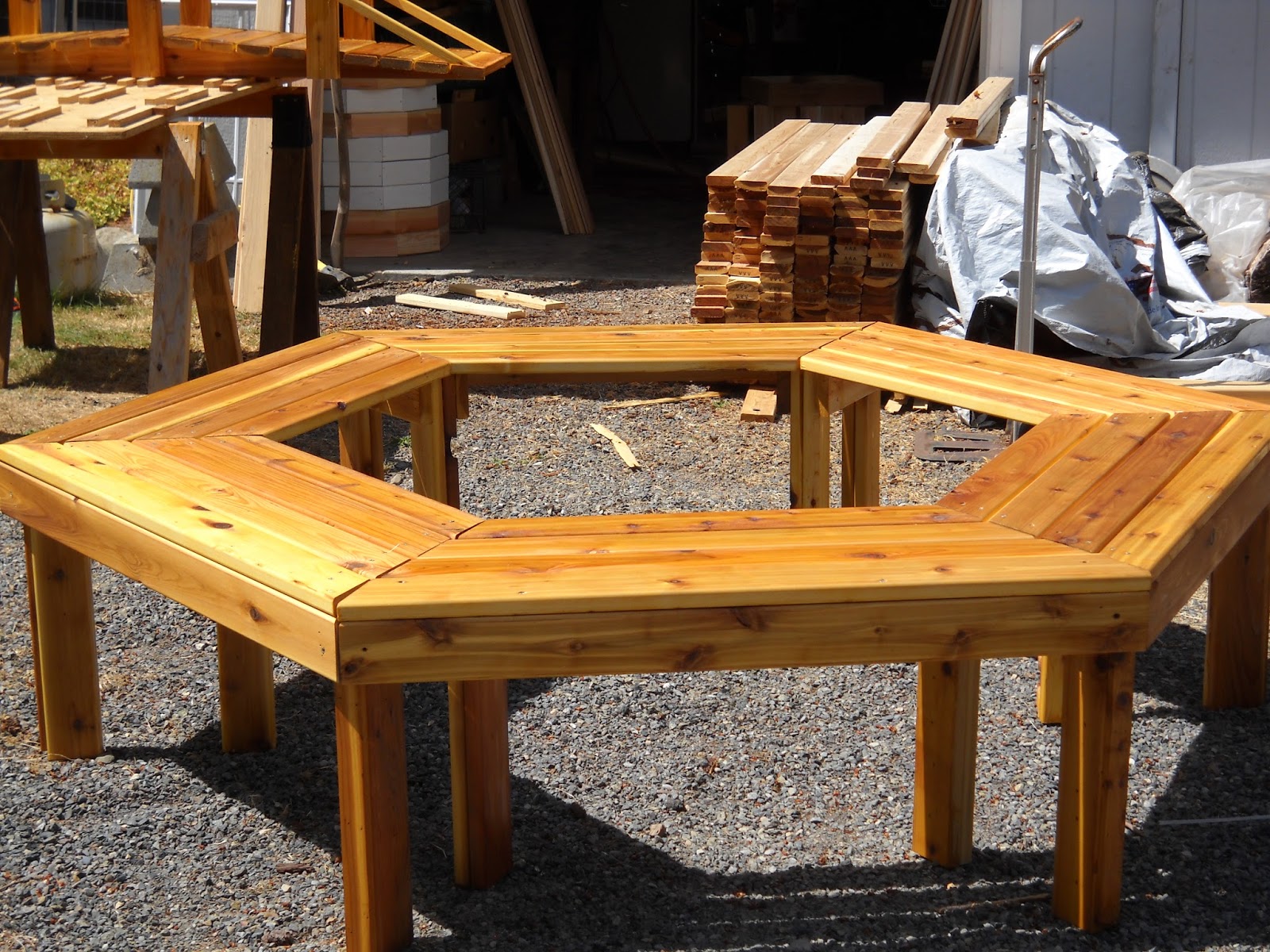 Handcrafted by George: Wrap Around Tree Bench