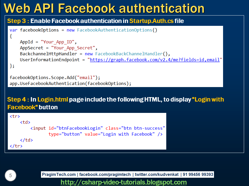 Sql Server Net And C Video Tutorial Aspnet Web Api Facebook