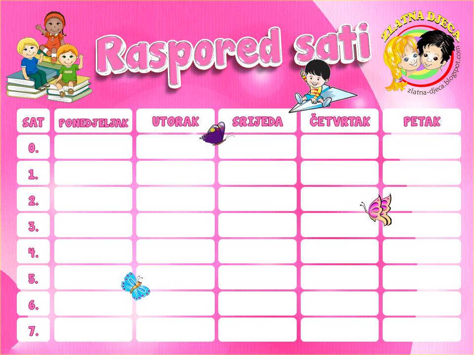 Zlatna djeca: Raspored sati