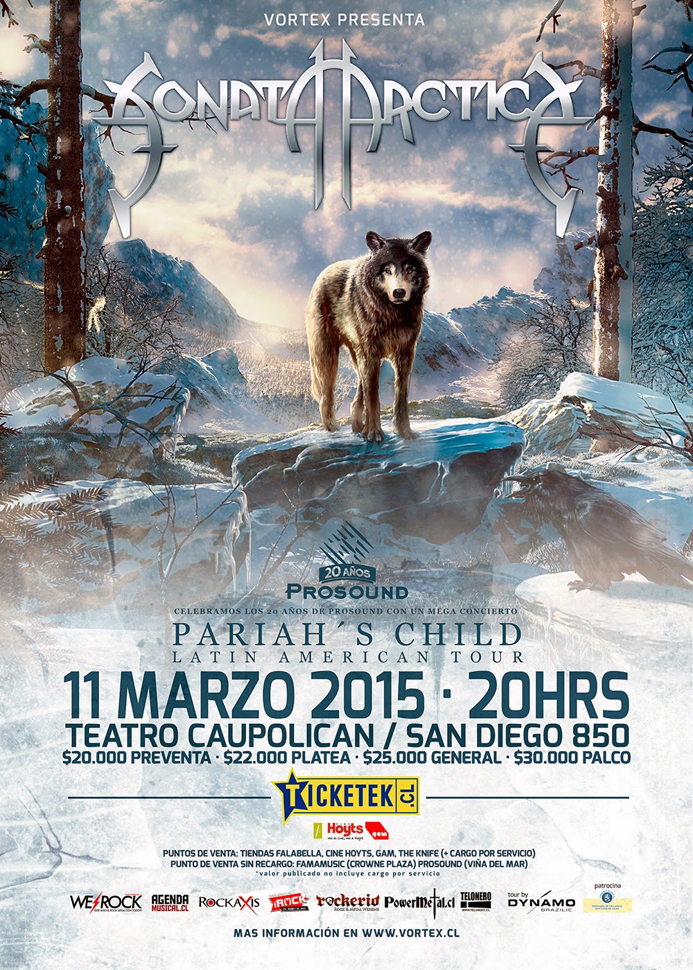 Sonata Arctica regresa a Chile con dos fechas imperdibles