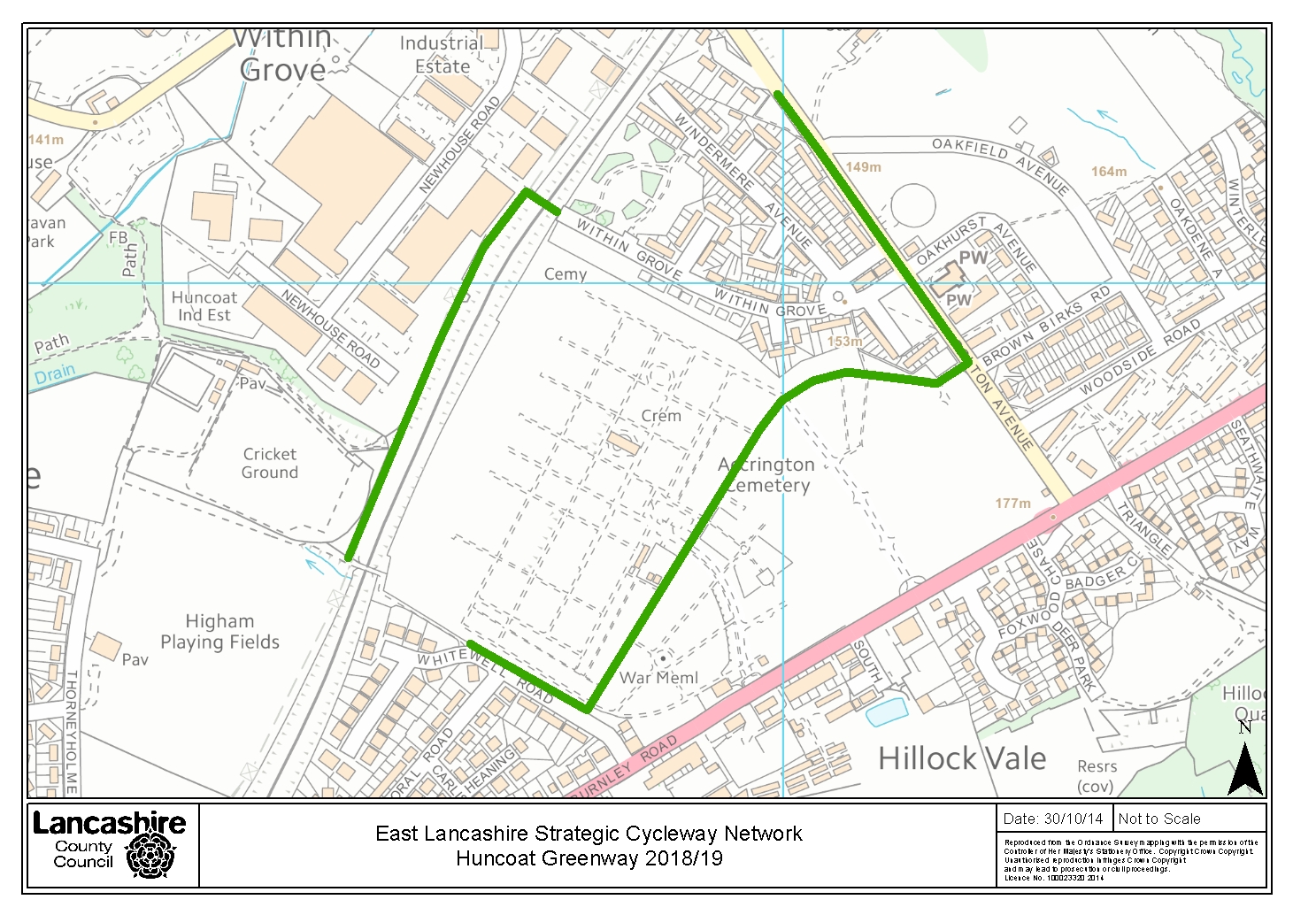 Hyndburn Labour Group: Huncoat: Map of the proposed Huncoat Greenway ...