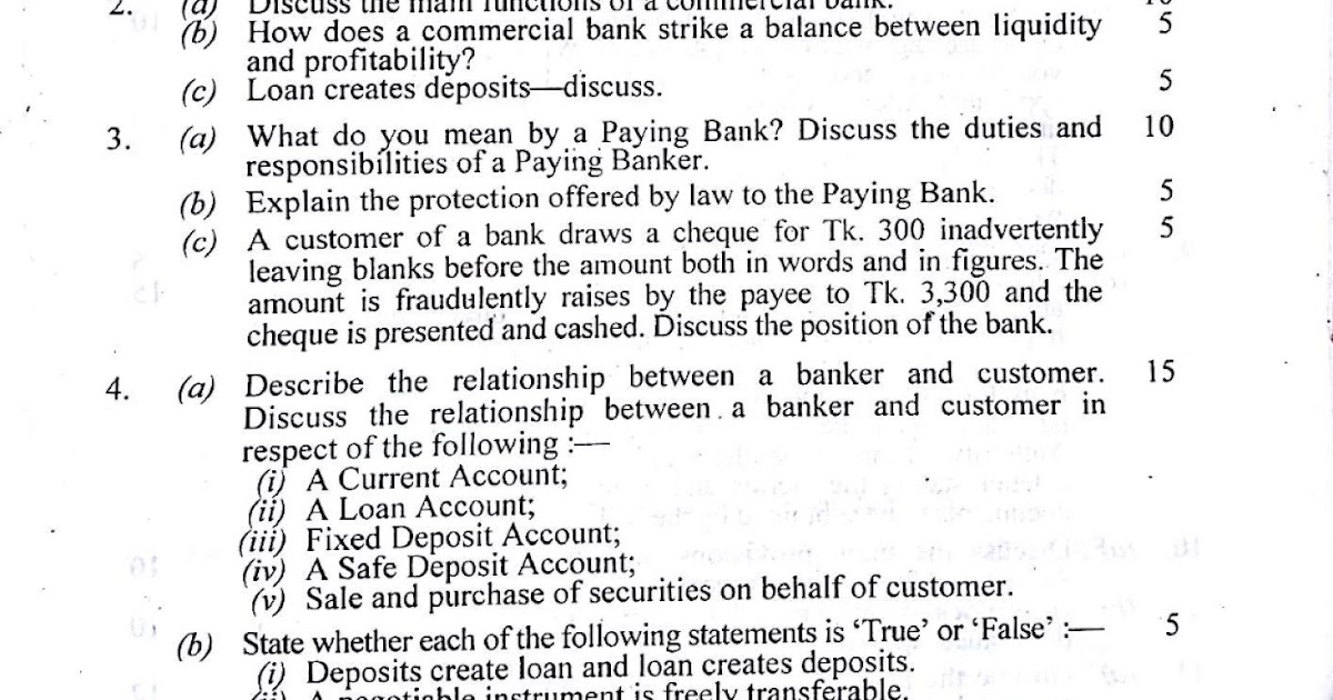 Banking Diploma Study Materials: Laws & Practice of Banking Questions ...