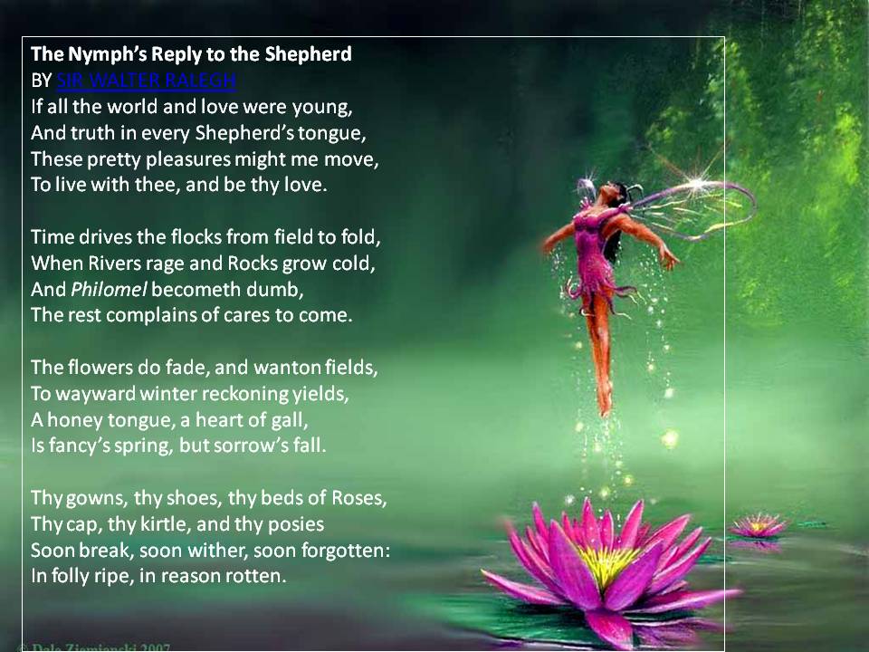 My préfère littérature : The Nymph's Reply To The Sheperd