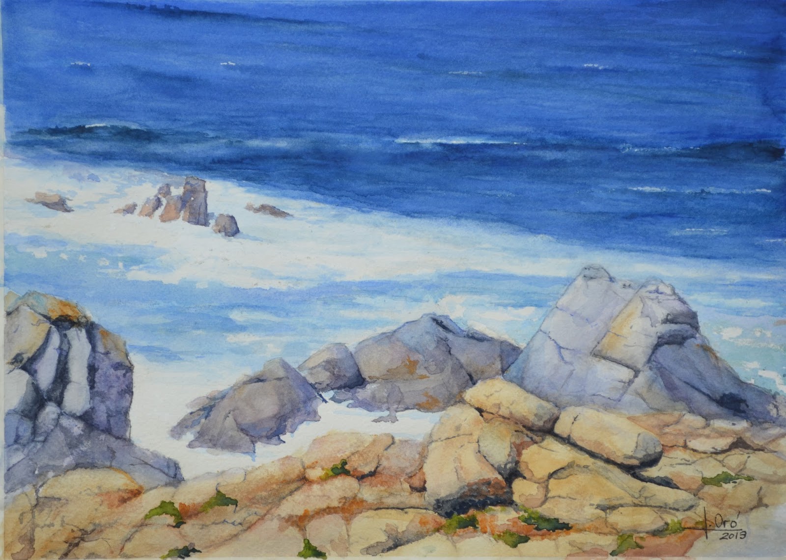 UN RINCON PARA MIS PINTURAS: Rocas y olas