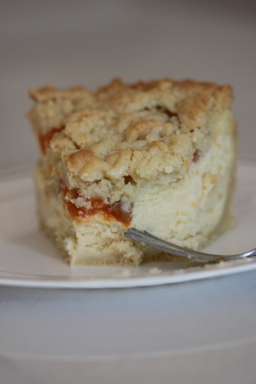 Apricot Cheesecake with Crumb Topping