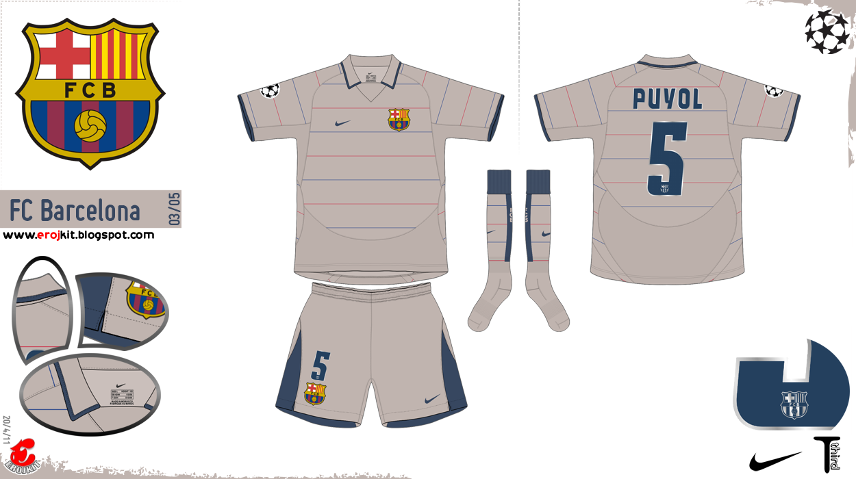 Kit Design, by eroj: 2003-04 Barcelona (Home, Away e Third)