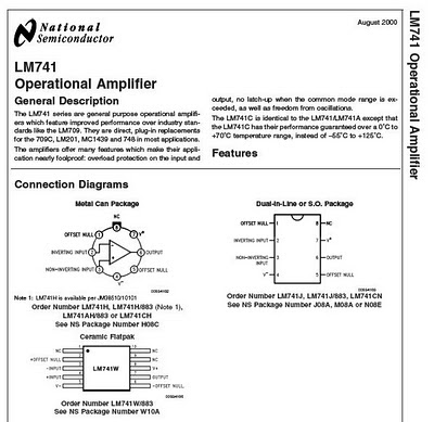 James Eastham: LM741 Datasheet