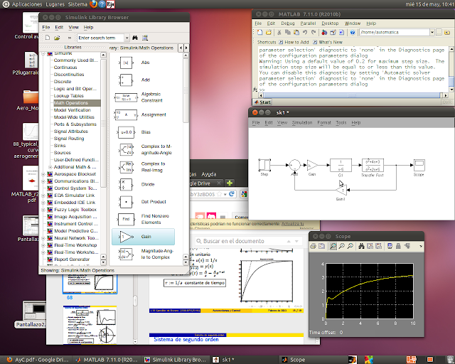 Automatismo y Control Aritz Gómez: Práctica 3, Simulink, Respuesta Temporal