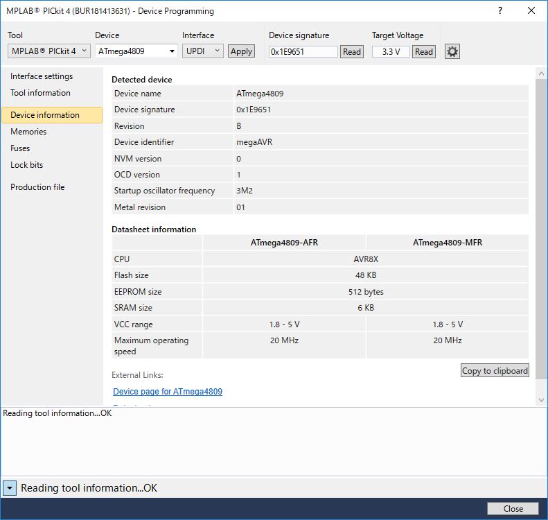 ATmega4809(megaAVR0)を試す