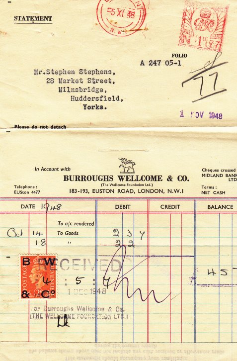 COSGB: B W & Co. (Burroughs Wellcome & Co.)