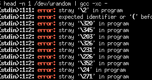 tail -f /var/log/messages | grep vegard: Compiler fuzzing, part 1