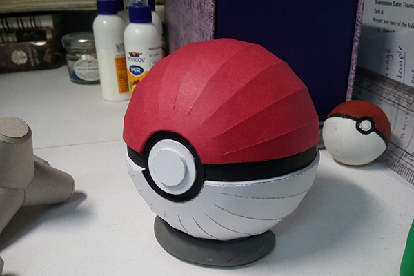 Pokemon Poke Ball Paper Model Paperized Crafts pokemon-poke-ball-paper-model-paperized-crafts