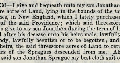 52 Ancestors, Week 20: Jonathan Sprague (1648-1741) and his son William ...