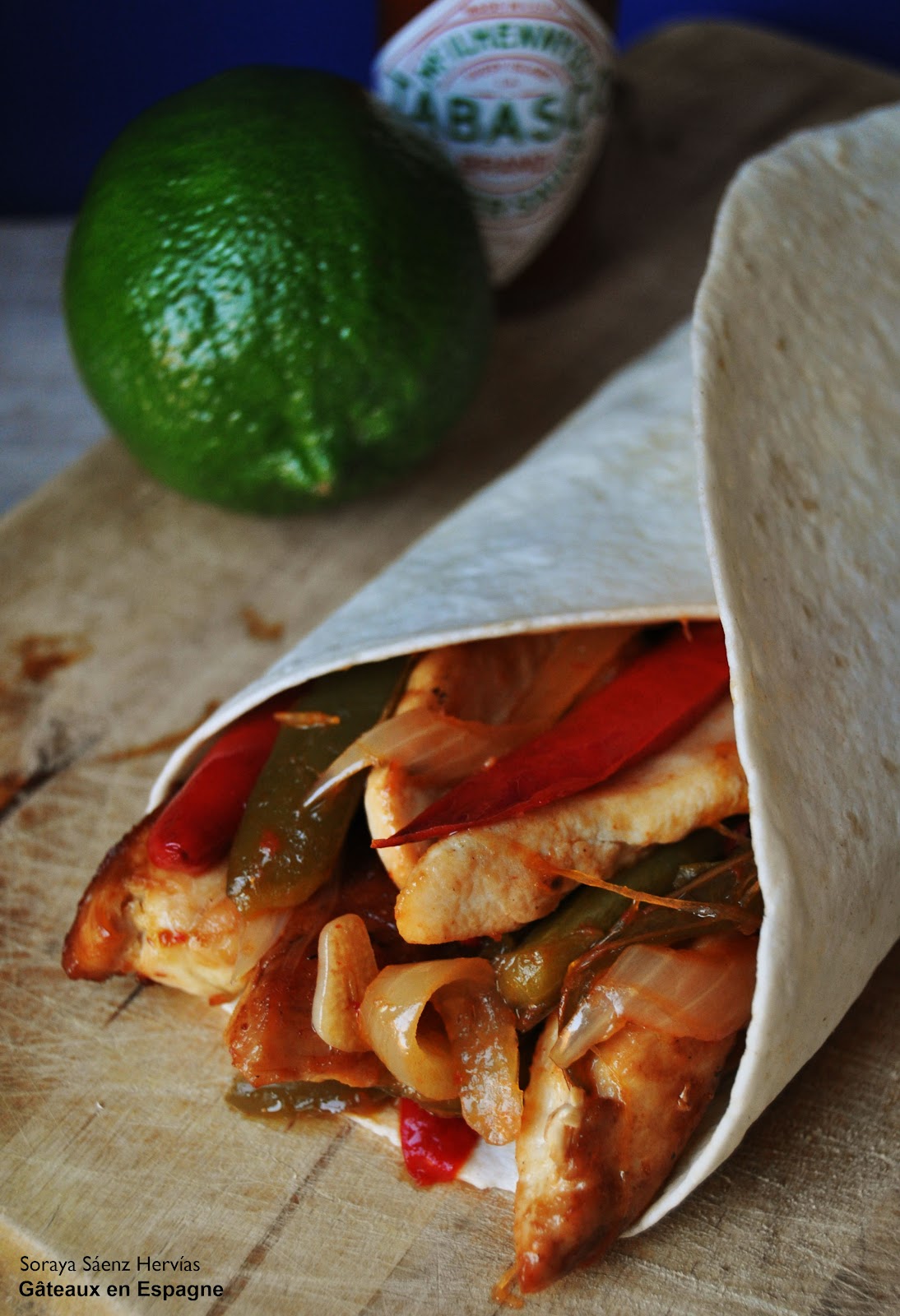 GÂTEAUX EN ESPAGNE: Recette de fajitas au poulet et aux poivrons