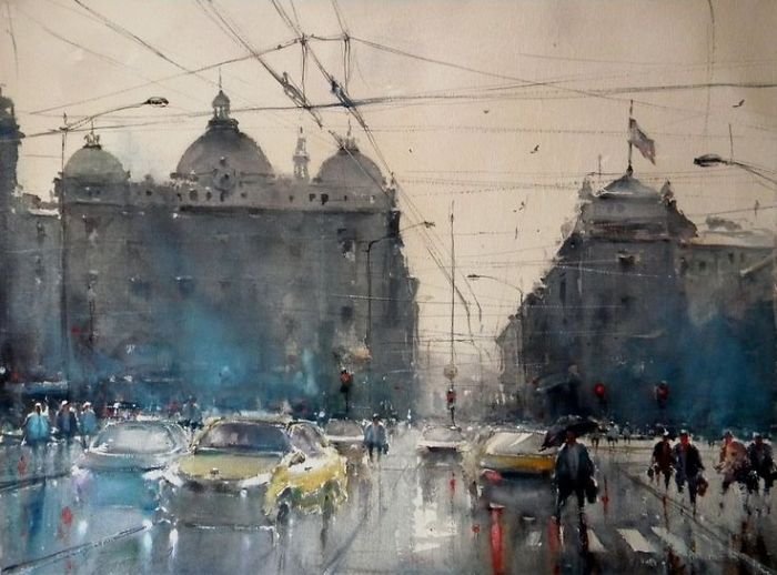 Dusan Djukaric amazing watercolor painting ~ art projects art ideas
