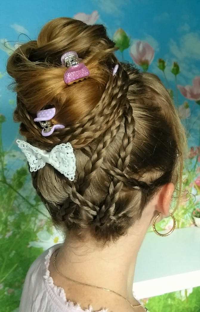 Braids & Hairstyles for Super Long Hair: Braided Lattice Bun