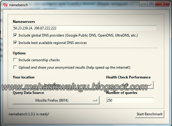 Mempercepat DNS Internet Dengan Software Namebench - Mahasiswa Lugu