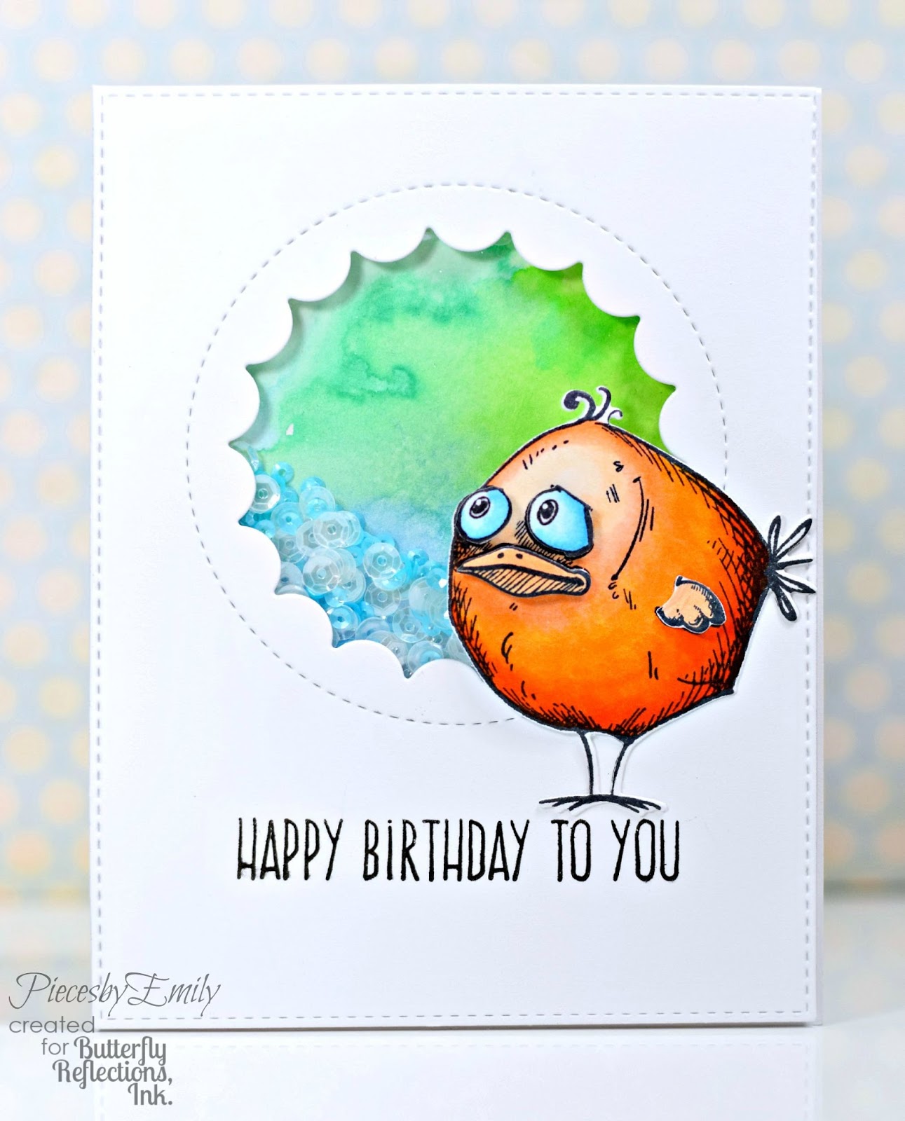 Pieces by Emily: A Birthday Card for Butterfly Reflections Ink. Using ...