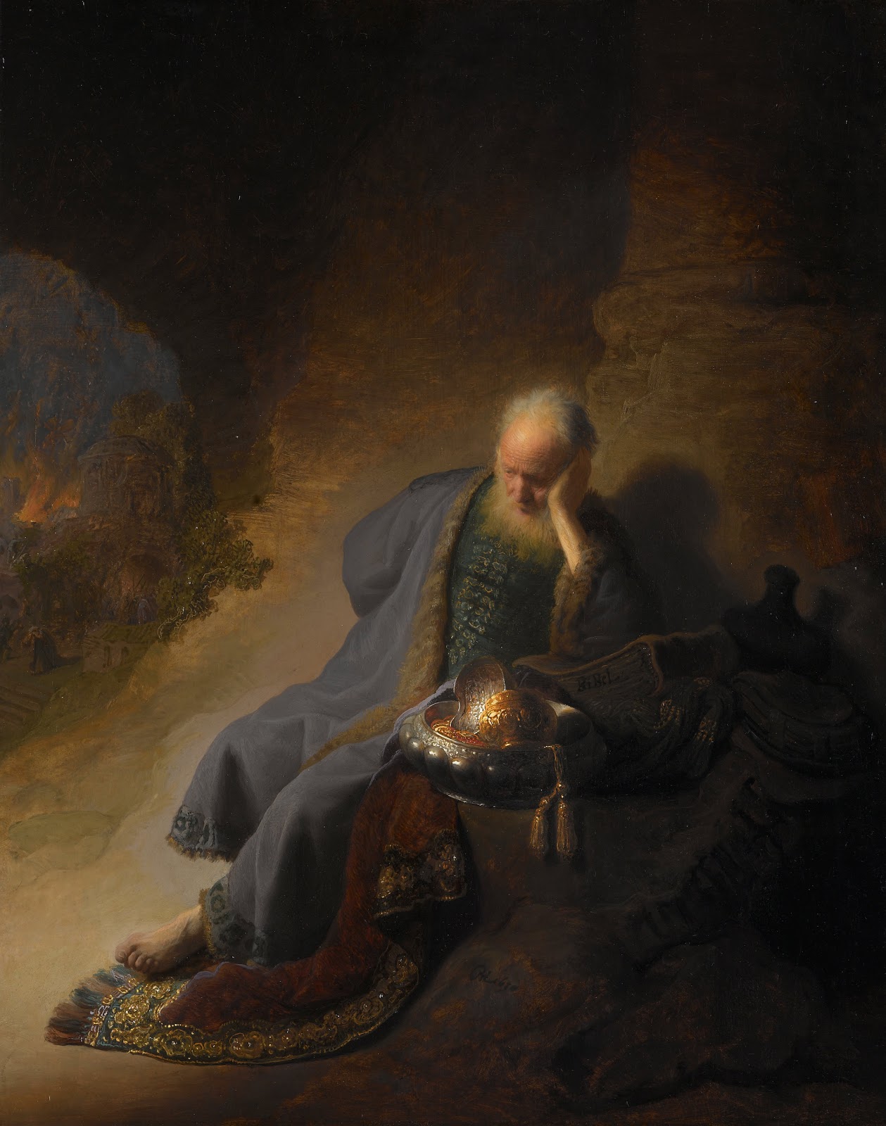Rembrandt | Jeremiah Lamenting the Destruction of Jerusalem, 1630 ...
