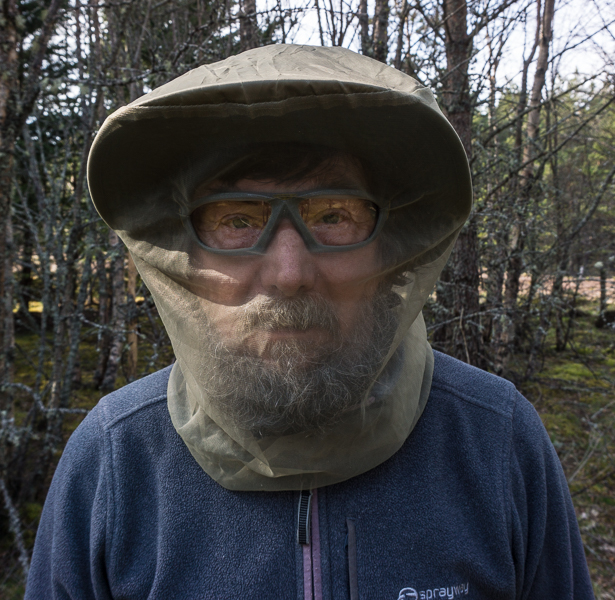 Chris Townsend Outdoors: A midge net with built-in glasses!