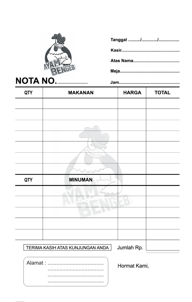 Contoh Nota Bon Kosong | Percetakan di Malang | Cetak murah dan ...