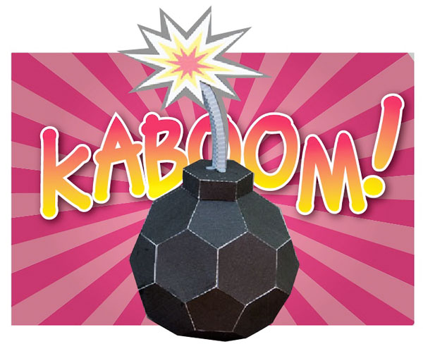 Kaboom! Bomb Papercraft | Papercraft Paradise | PaperCrafts | Paper ...