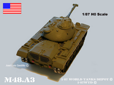 1-87 WORLD TANKS DEPOT (1-87WTD) Online Shop: No-29- US M48A3 Medium Tank- 1-87 H0 Scale Tank