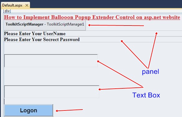 How to implement Ajax Balloon Popup Extender on Asp.net website | MY.NET Tutorials