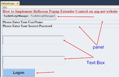 How to implement Ajax Balloon Popup Extender on Asp.net website | MY.NET Tutorials